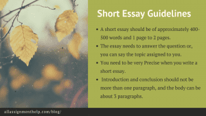 Short Essay| Definition of Short Essay| Short Essay Examples|Guidelines