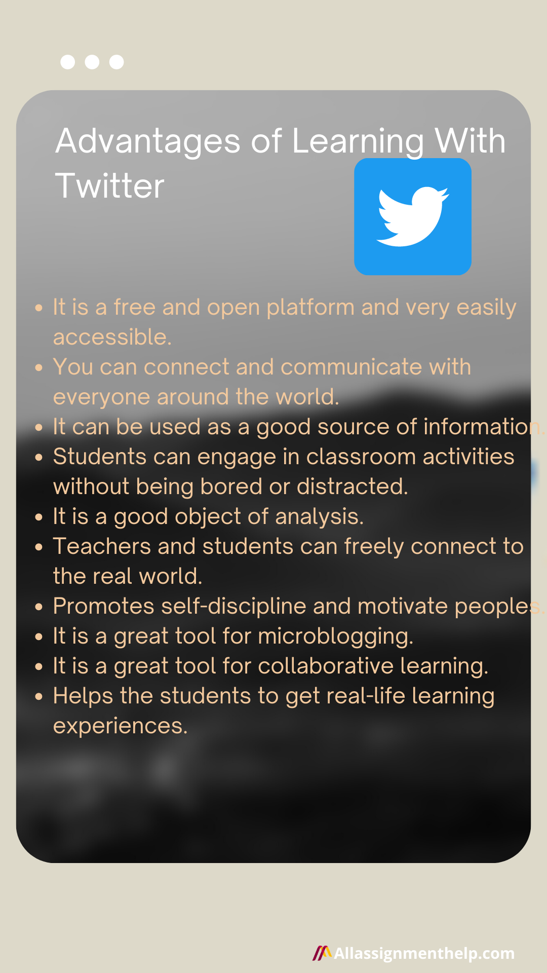 Learning With Twitter in the Classrooms – AllAssignmentHelp.com