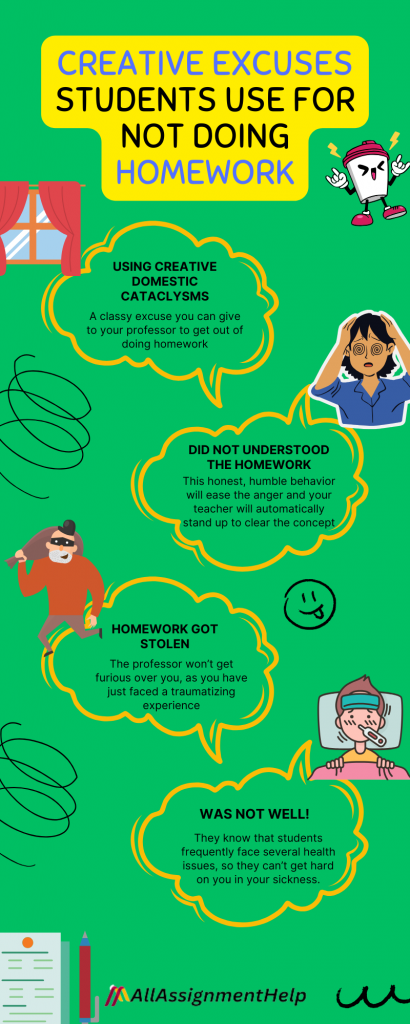 To and best excuse for not doing homework